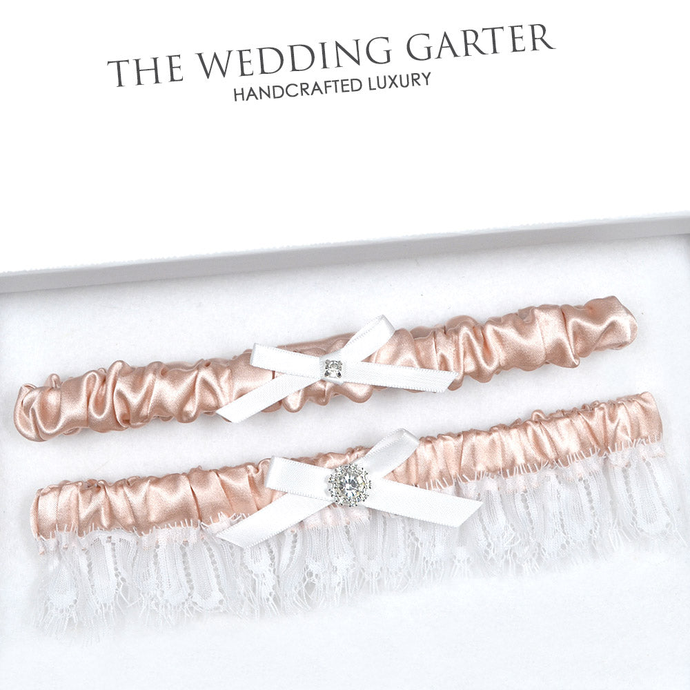 Blush Wedding Garters With Eyelash Lace (15 Colours) – The Wedding Garter