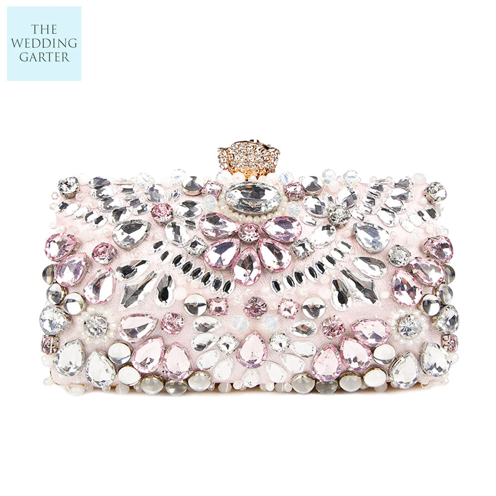 Vintage Style Pink Rhinestone Crystal Evening Purse – The Wedding Garter