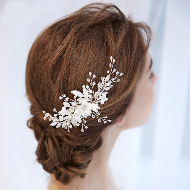 Stunning Porcelain Floral Bridal Headpiece Comb – The Wedding Garter